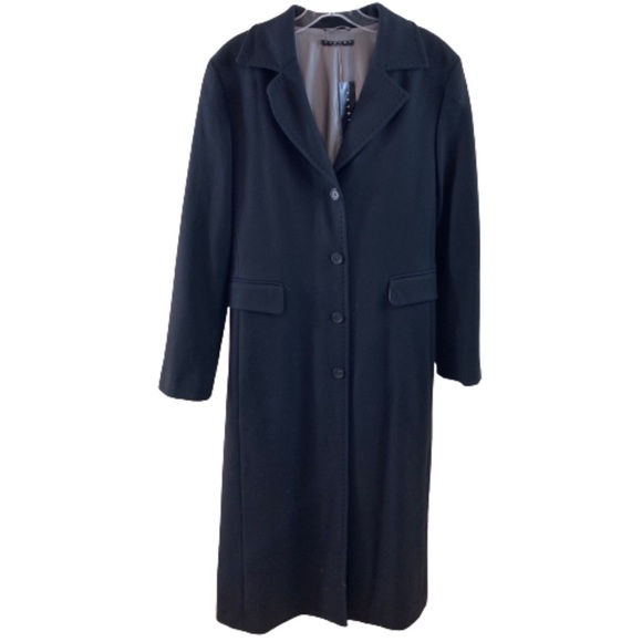 Sisley | Jackets & Coats | Nwt Sisley Black Wool Long Coat Size 8 ...